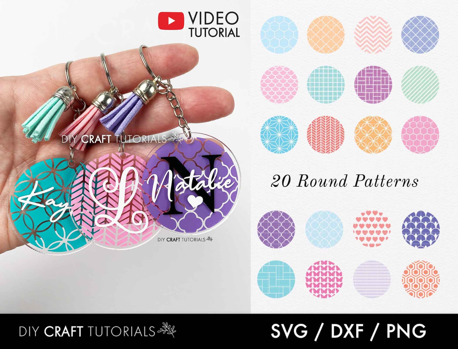 Round Pattern Svg Circle Patterns Svg Keychain Svg Keyring - Etsy UK