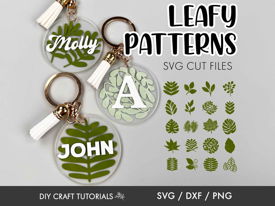 Leaf Svg, Abstract Leaves Svg, Leaves Svg, Leaf Keychain Svg, Keychain ...