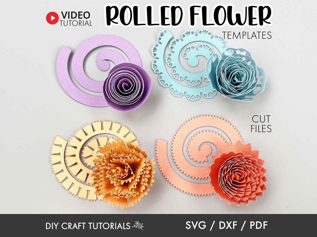 Rolled Flower Svg, Rolled Rose Svg, Paper Rose Svg, 3D Flower Svg, 3D ...