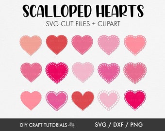 Valentine's Day Scalloped Heart Svg, Scalloped Heart Svg Laser Cut File ...