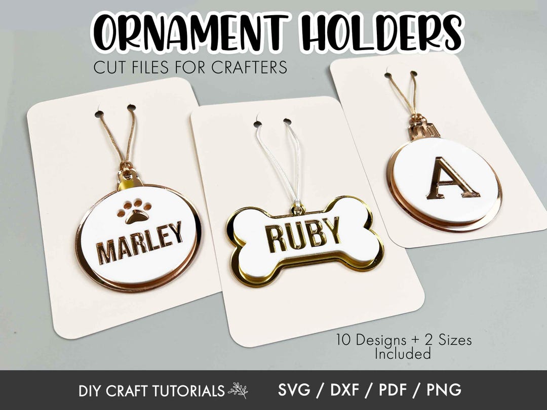 Ornament Holder SVG Bundle, Ornament Display Card Svg, Display Card ...