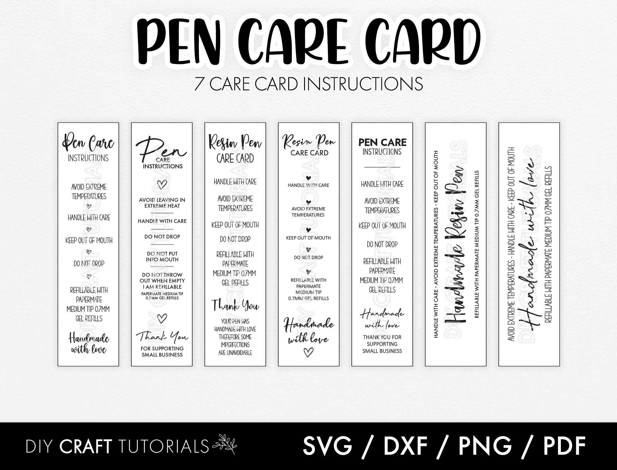 Pen Care Card Svg Resin Pen Display Card Svg Epoxy Glitter - Etsy UK