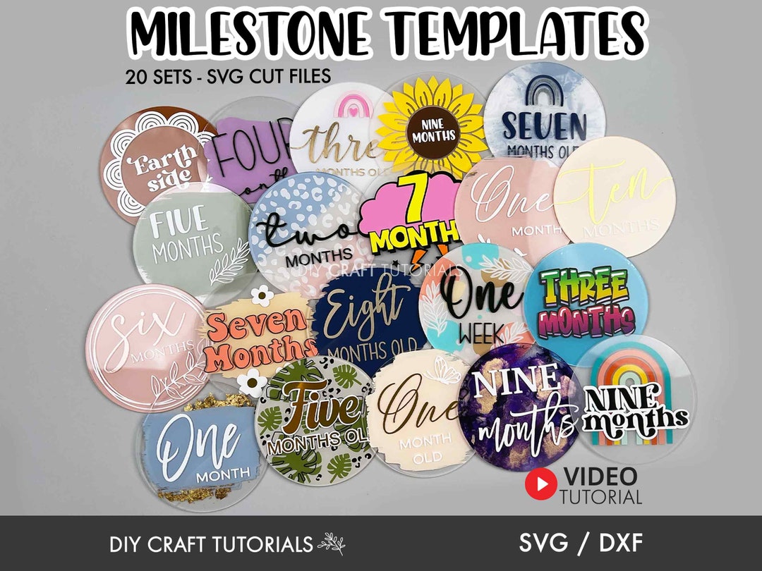 Baby Milestone Discs SVG Bundle: 20 Designs + Bonus Box - Etsy