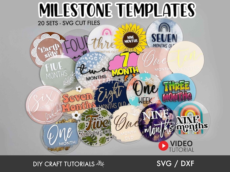 Baby Milestone Discs SVG Bundle: 20 Designs + Bonus Box - Etsy