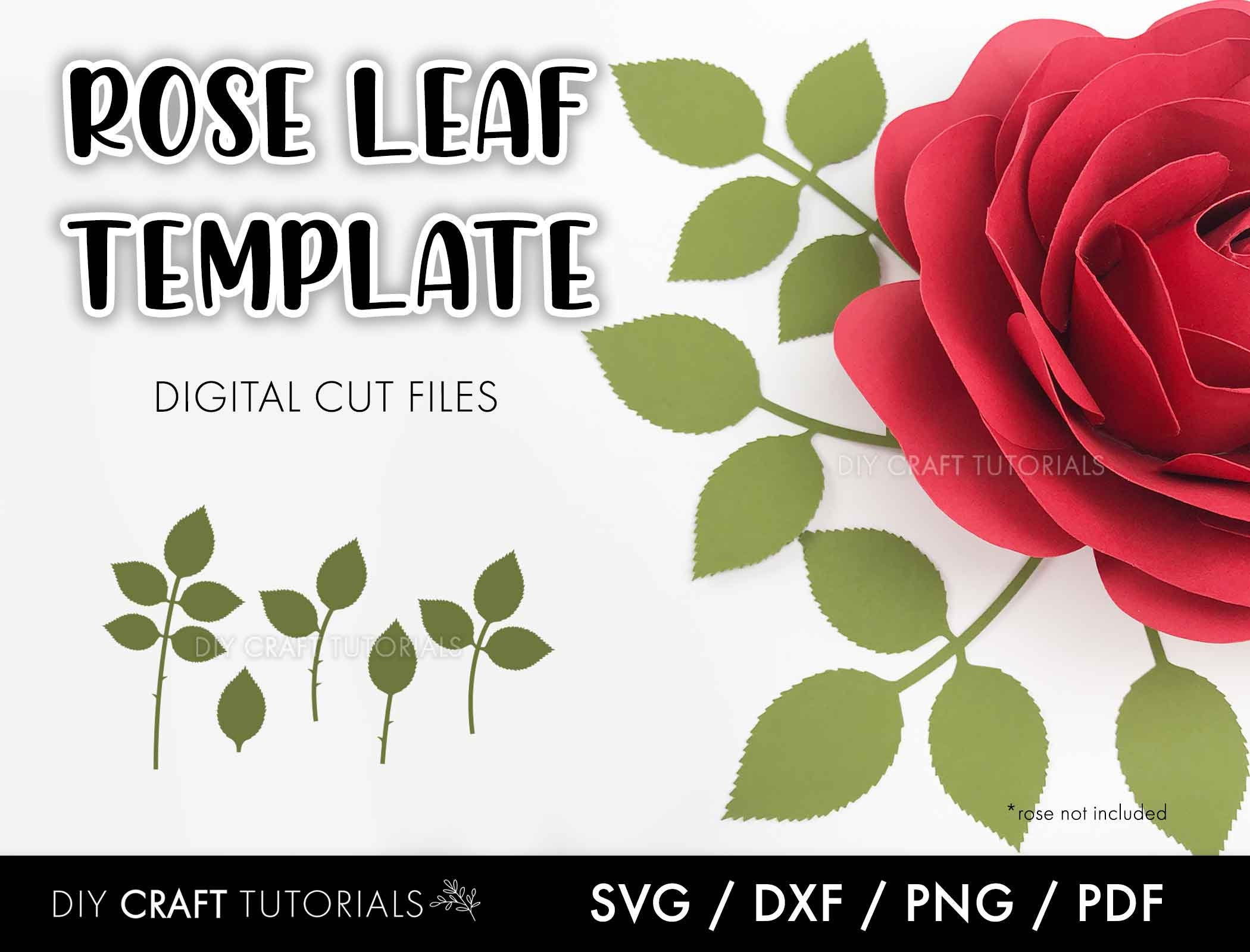 Rose Leaf Svg Leaf Svg Paper Flower Template Paper Flower - Etsy Australia