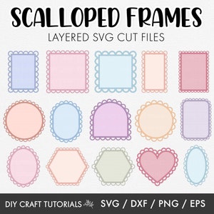 Scalloped Frame Svg, Scallop Circle Svg, Scalloped Shape Svg, Frames ...