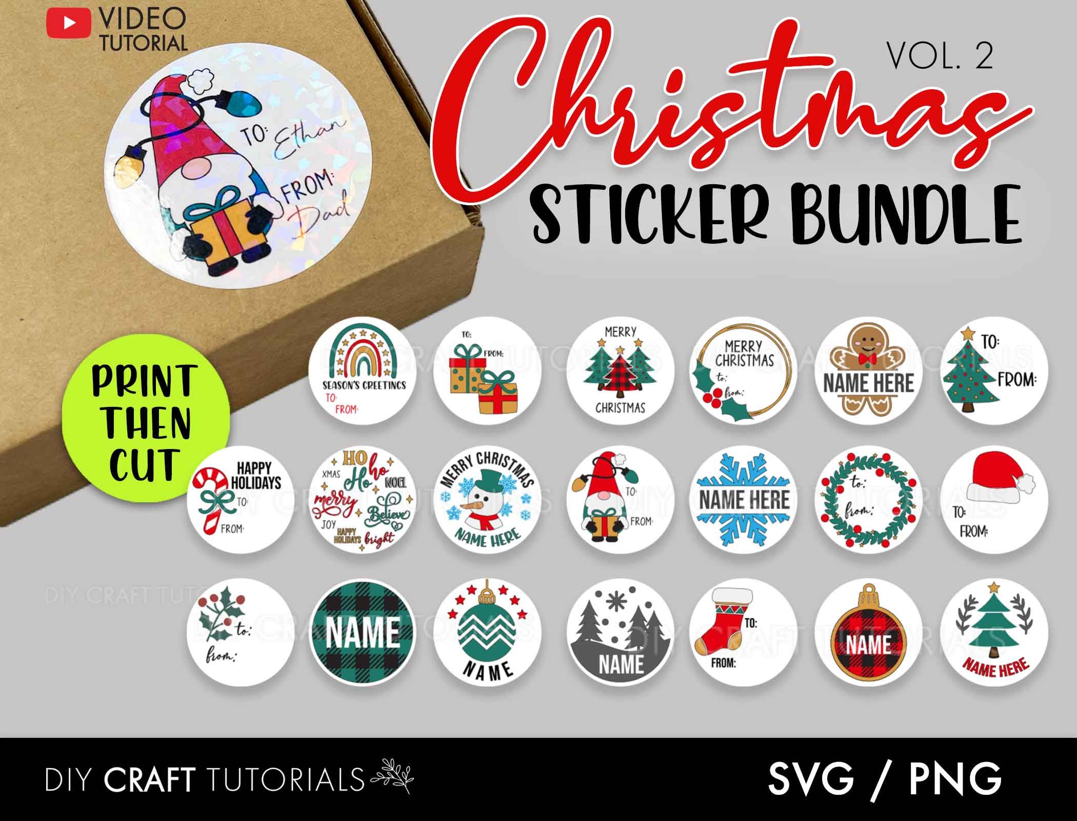 Printable Christmas Stickers to and From Stickers Christmas - Etsy