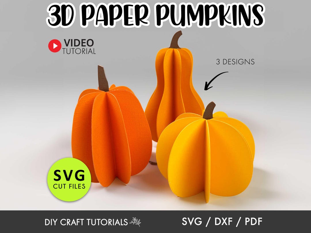 3D Paper Pumpkin Template: Fall Thanksgiving Decor (SVG, DXF, PDF) - Etsy