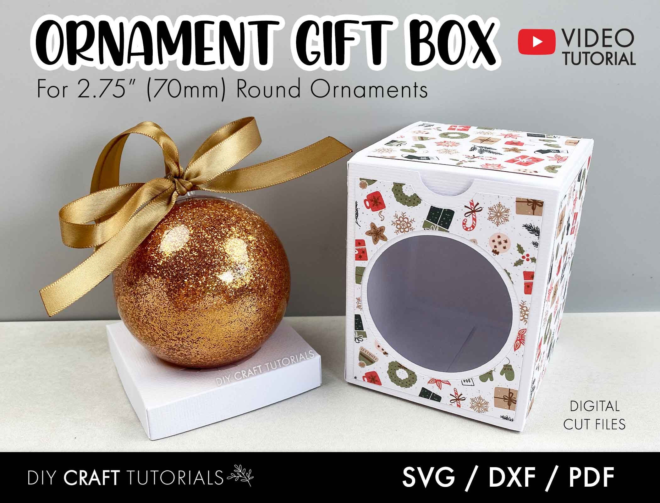2.75in or 70mm Christmas Ornament Gift Box Svg Ornament Box - Etsy