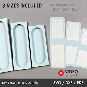 Bookmark Box SVG Bundle: Sleeve & Display Card Templates (digital ...