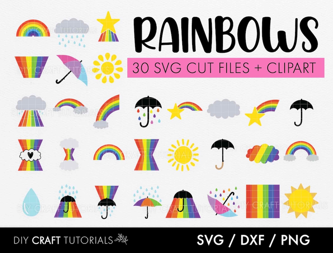 Rainbow Svg, Bright Rainbow Svg, Rainbow Svg Bundle, Rainbow Clipart ...