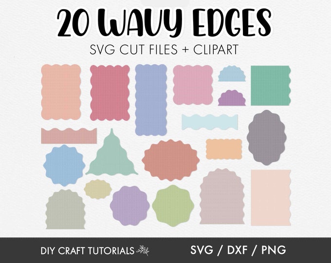 Wavy Cut File Digital Download | Wavy SVG | Wavy PNG| DXF | Editable ...