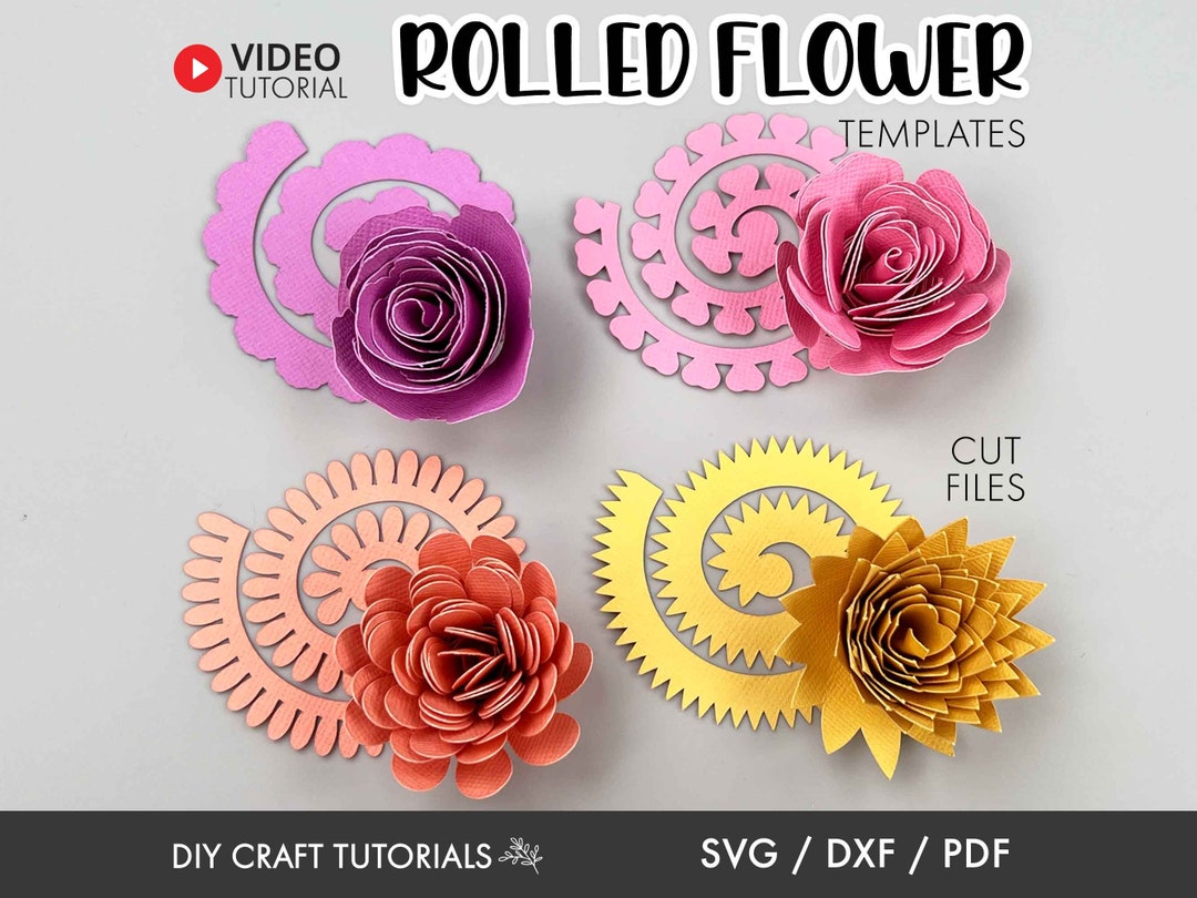 Rolled Paper Flower SVG Bundle: 3D Rose Templates - Etsy