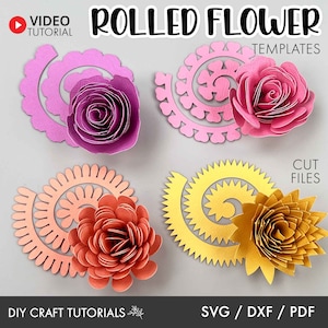 Rolled Flower Svg, Rolled Rose Svg, 3D Flower Svg, Rolled Paper Flowers ...