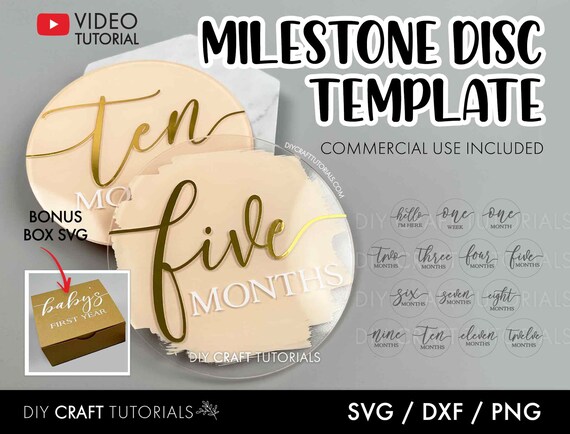 Milestone Discs Svg Baby Milestone SVG Baby Announcement - Etsy