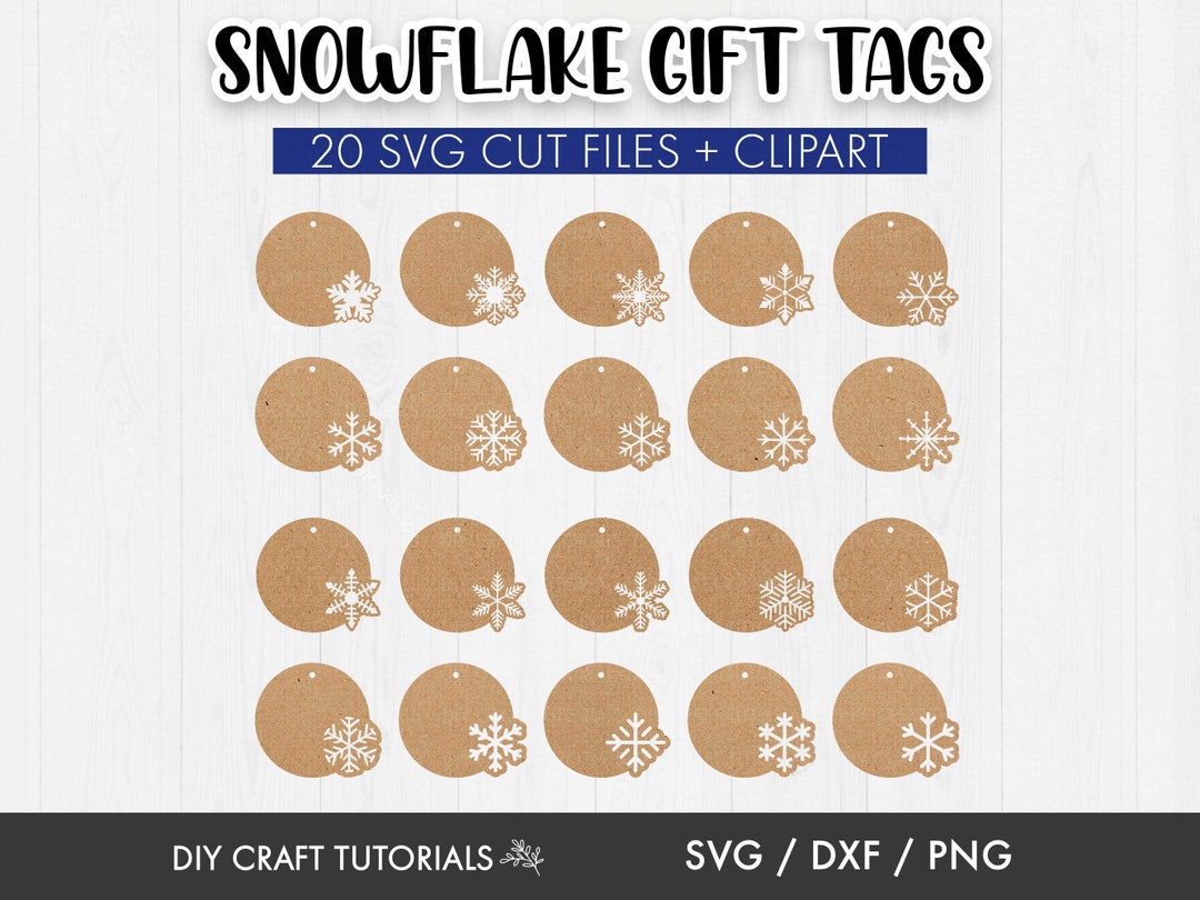 Snowflake Gift Tags, Gift Tags SVG, Tags Svg, Christmas Tags Svg ...