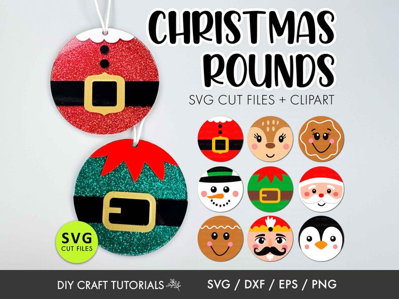 Christmas Round Sign SVG: Ornament & Sign Designs - Etsy