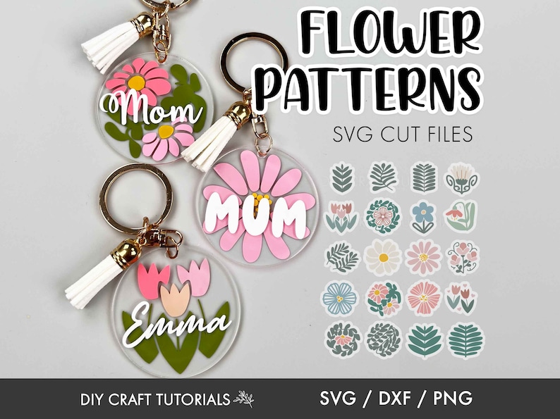 Abstract Flower Svg, Flower Svg, Flower Keychain Svg, Keychain Pattern ...