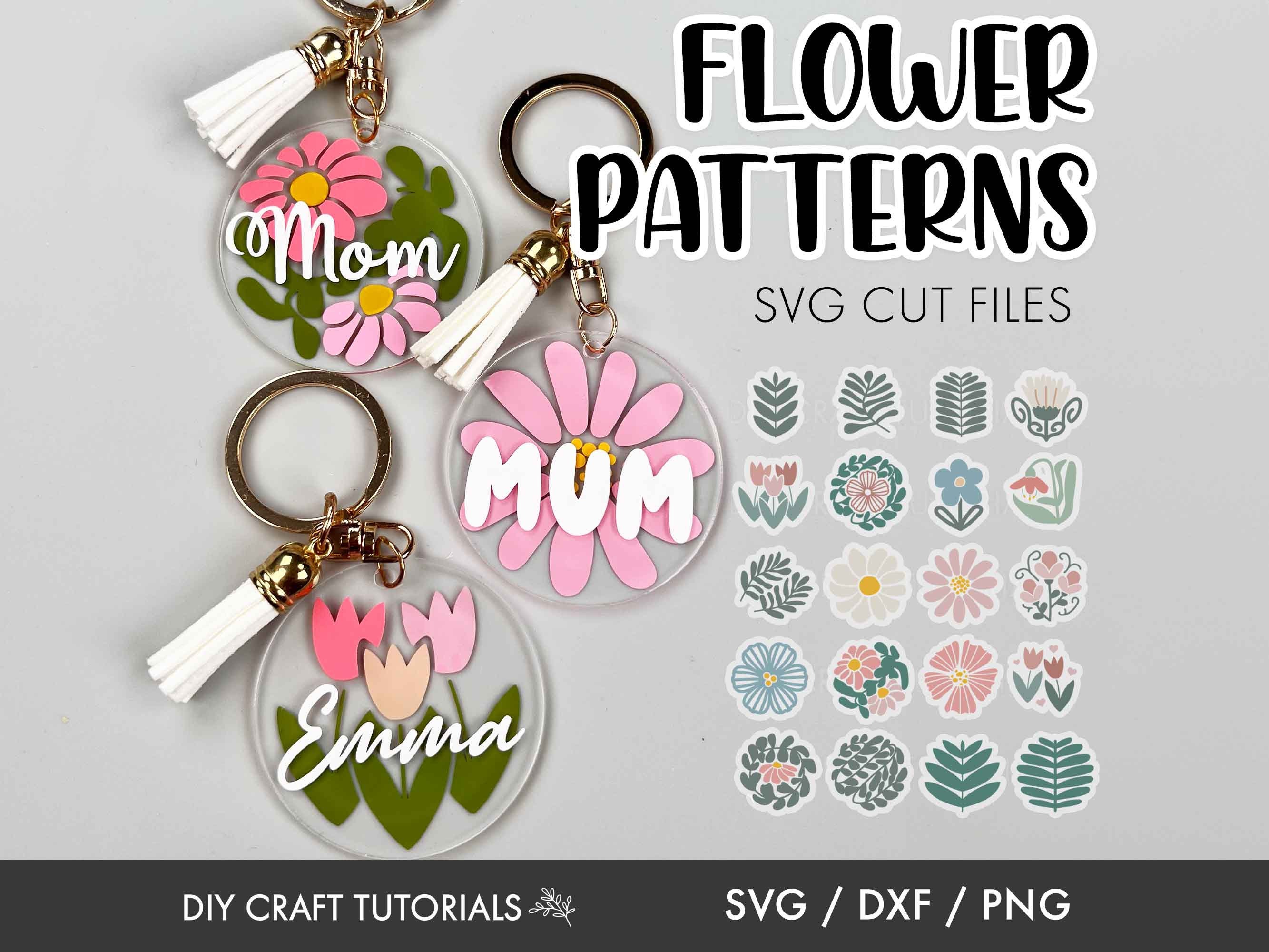 Abstract Flower Svg, Flower Svg, Flower Keychain Svg, Keychain Pattern ...