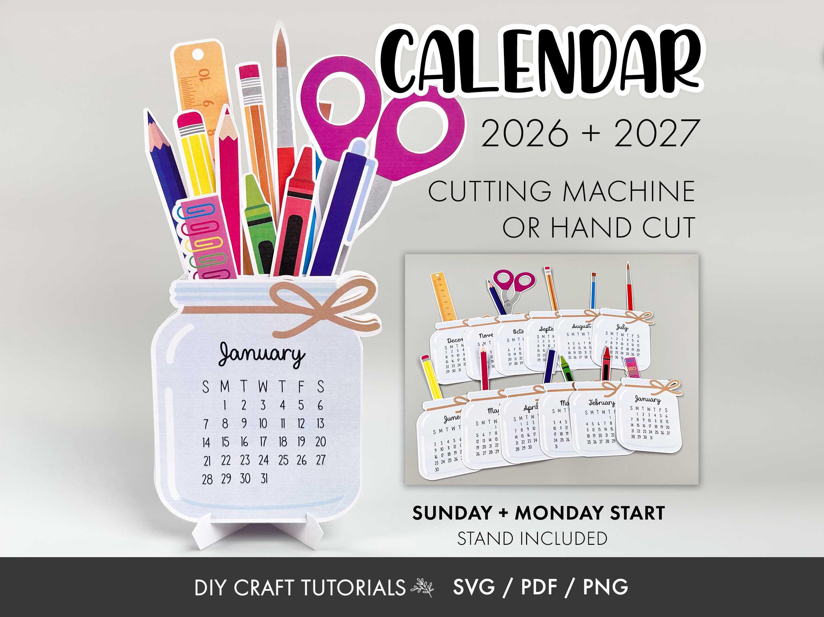 Calendario SVG, calendario de tarro de conserva SVG, calendario de ...