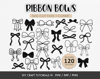 Ribbon Bow SVG Bundle | 120 Coquette Bow Cut Files - Etsy