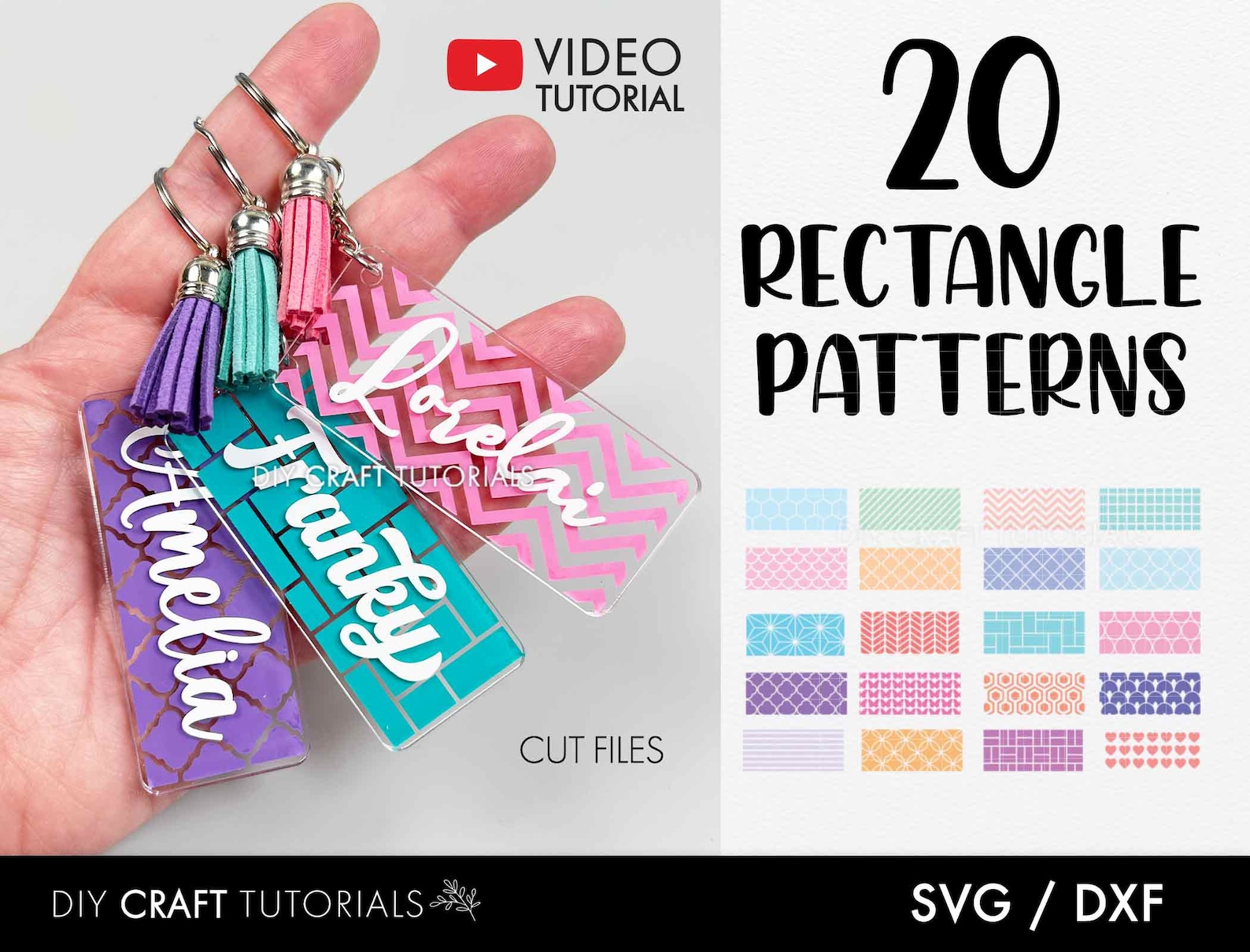 Rectangle Pattern SVG Keychain Svg Keychain Svg Bundle - Etsy Australia