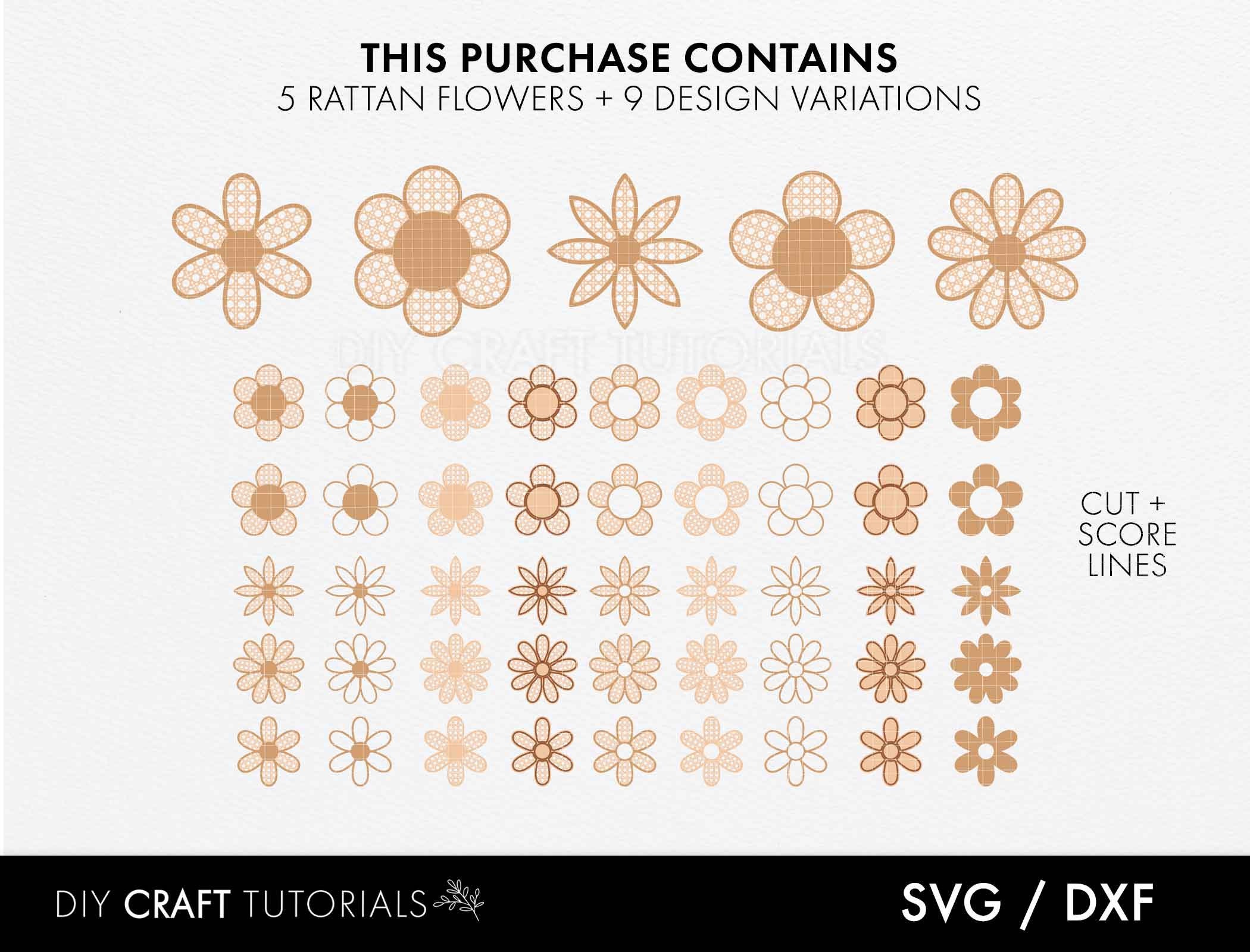 Layered Rattan Flower Svg Boho Flower Svg Baby Name Sign - Etsy Australia