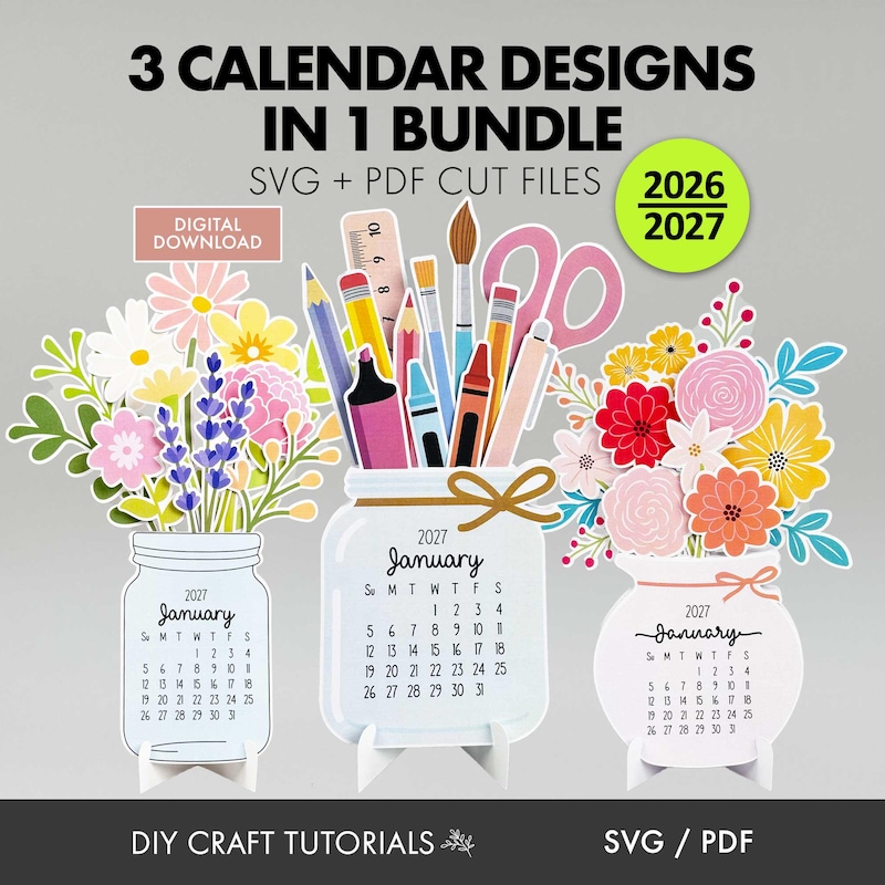 Svg Mini Desk Calendar - Etsy