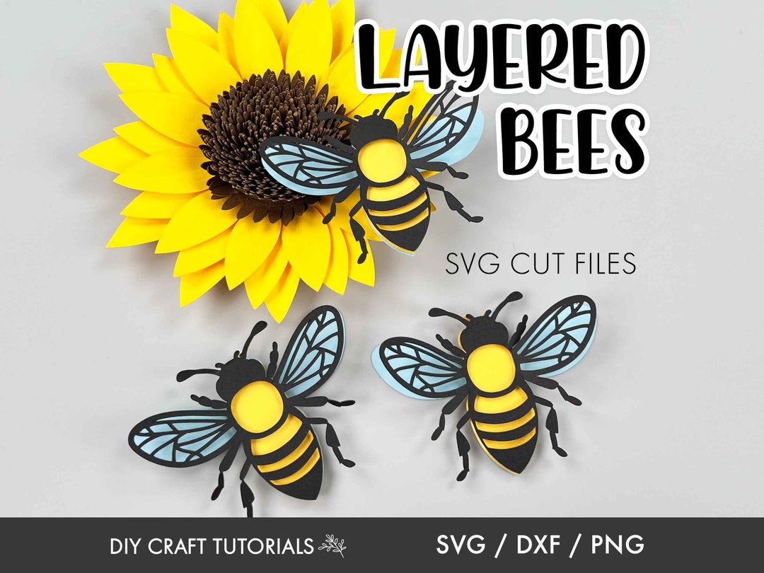 Bee SVG, 3D Bee Svg, Honey Bee Svg, Cute Bee SVG, Bumble Bee Svg, Bee ...