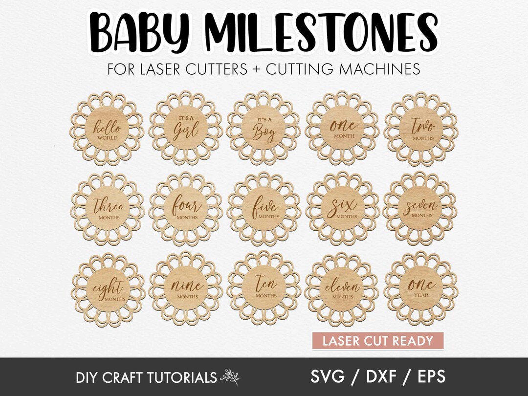 Boho Baby Milestone Discs SVG: Laser Cut Files (glowforge, Cricut ...