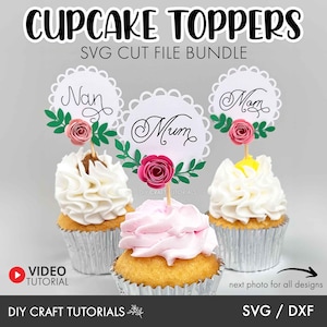 Cupcake Topper Svg, Cake Topper SVG, Glowforge Svg, Laser Cut File ...