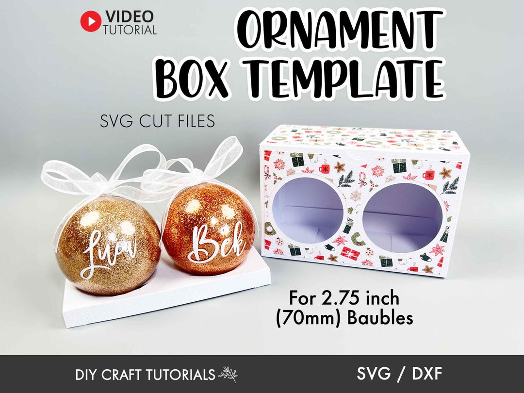 Ornament Box SVG, Double Ornament Box SVG, Christmas Ornament Gift Box ...