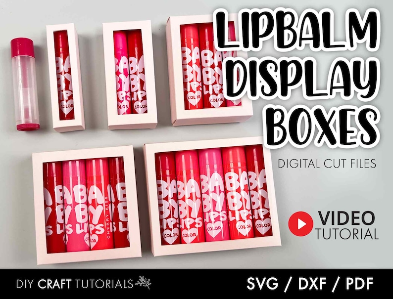 Lip Balm Box SVG Template: DIY Packaging Cut Files - Etsy