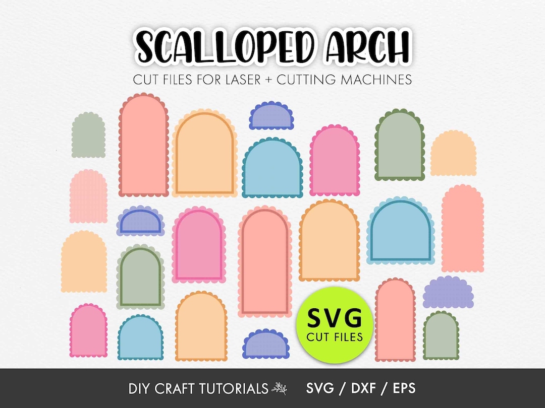 Scalloped Arch SVG Bundle | Layered Arch Shapes for Cricut Silhouette ...