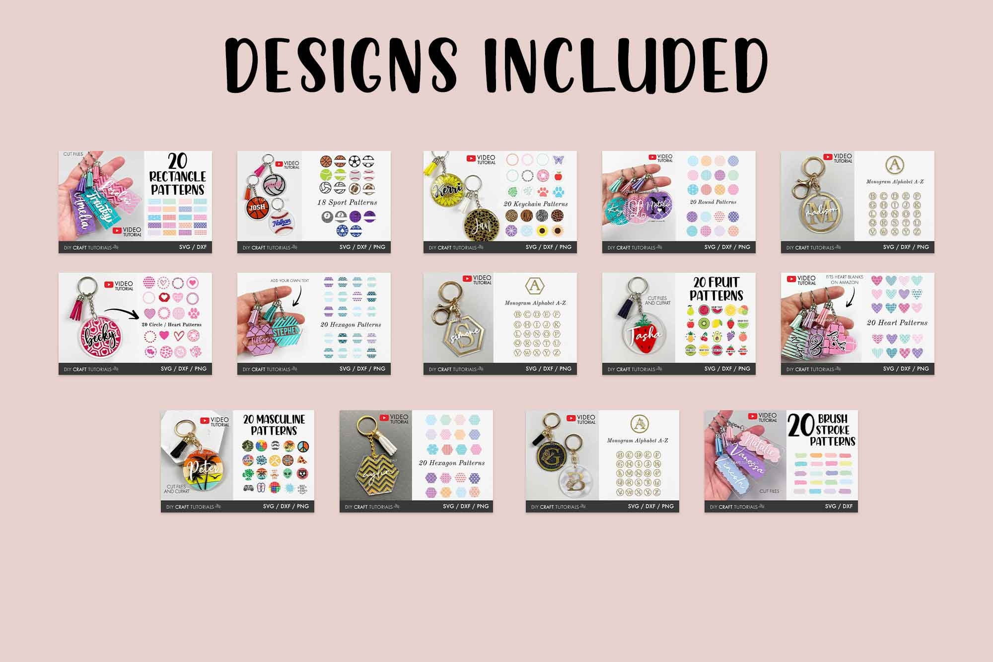 MEGA KEYCHAIN SVG Bundle Keychain Pattern Svg Keychain - Etsy Australia