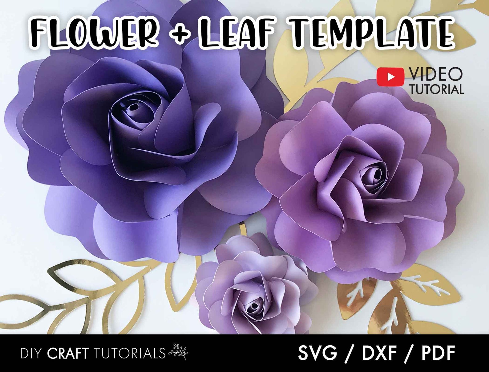 Set of 3 Paper Rose Templates Paper Flower Svg 3D Paper - Etsy