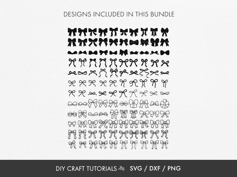 Ribbon Bow SVG Bundle | 120 Coquette Bow Cut Files - Etsy