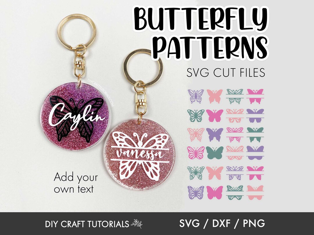Keychain Patterns Svg, Butterfly Svg, Keychain Monogram SVG, Split ...
