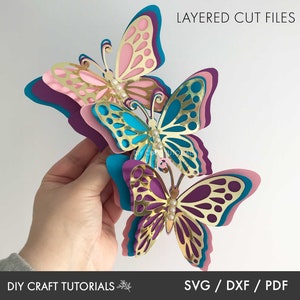 3D Butterfly SVG: Layered Paper Butterfly Template Cut Files - Etsy