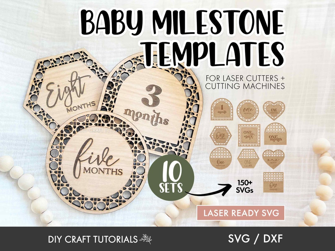 Rattan Baby Milestone SVG, Milestone Discs Svg, Monthly Milestone Svg ...