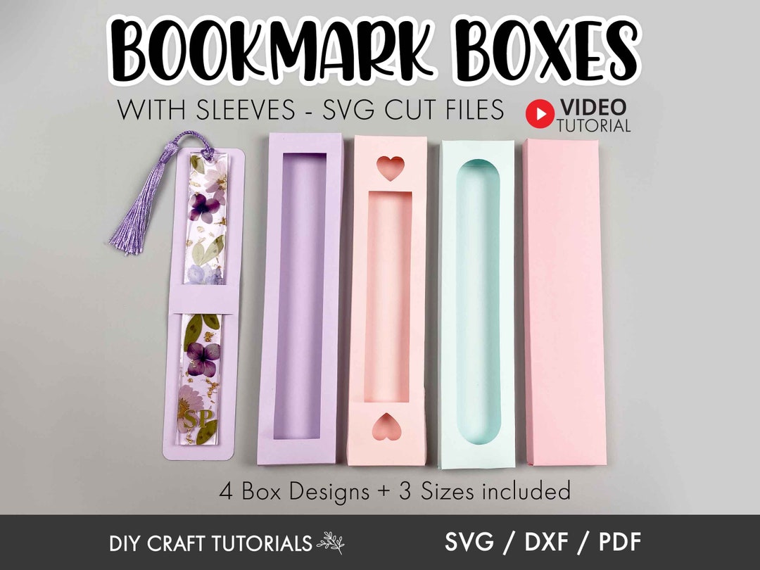 Bookmark Box SVG: Display Card & Sleeve Templates - Etsy Portugal