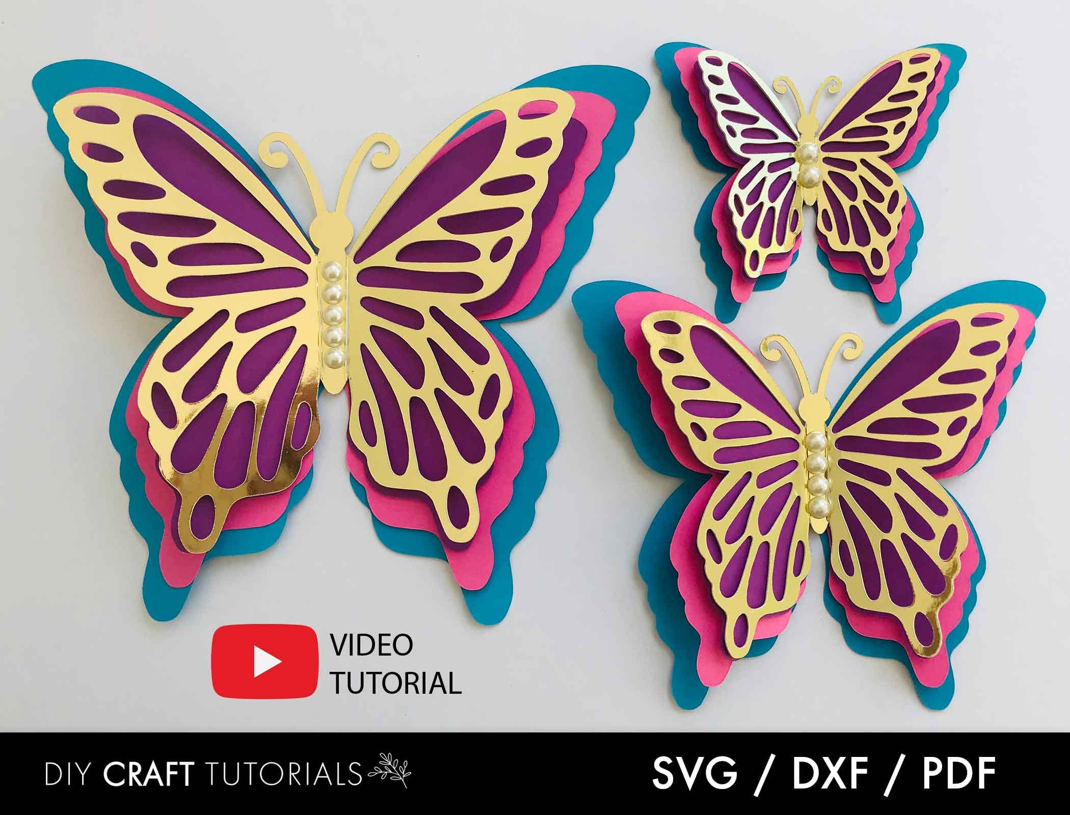 Butterfly SVG 3D Butterfly Svg Butterfly Template - Etsy