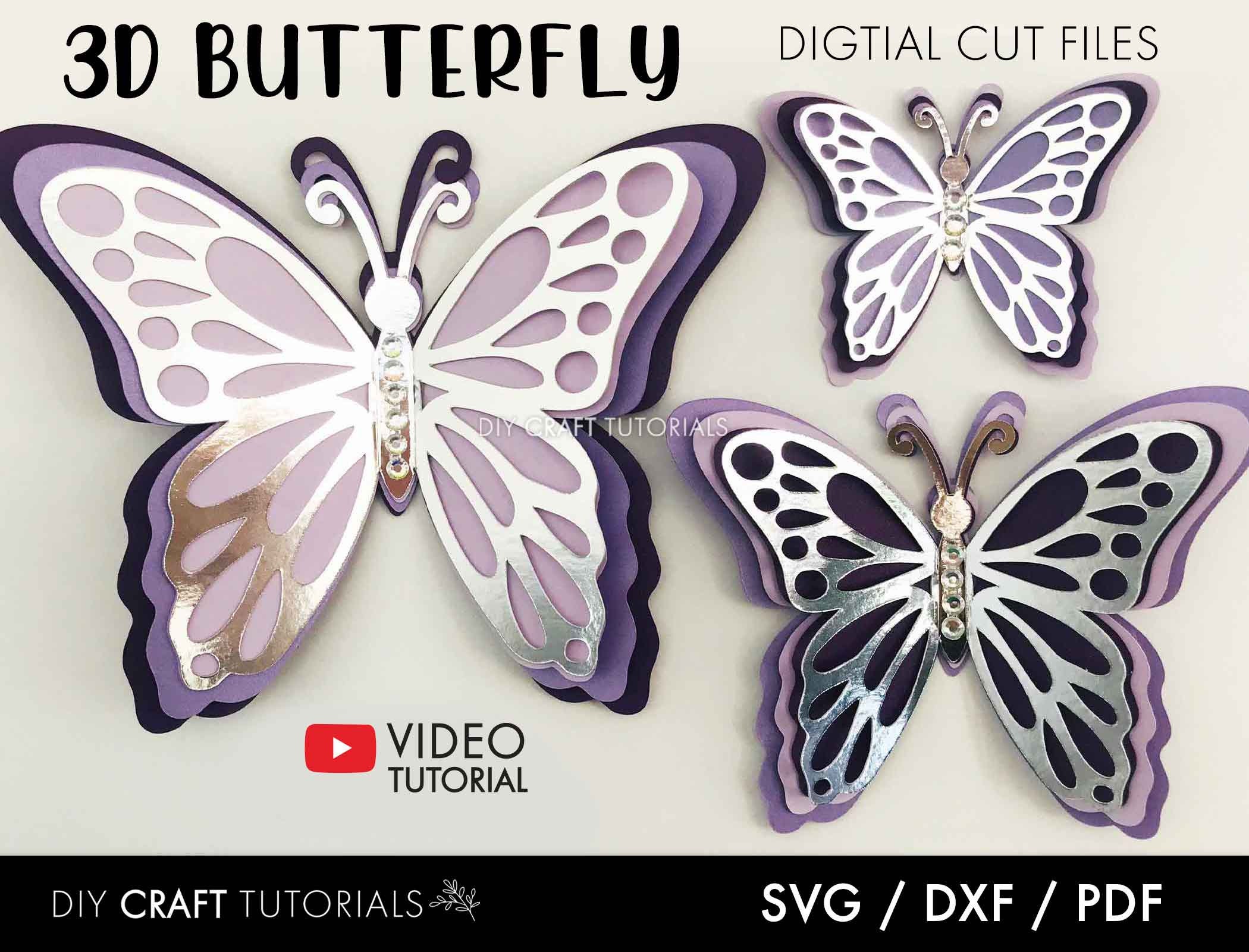 Butterfly SVG 3D Butterfly Svg Butterfly Template - Etsy