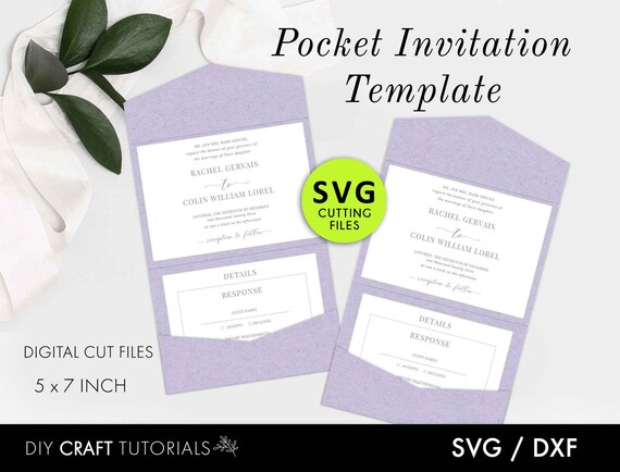 Pocket Wedding Cards Pocket Invitation Card With Tassel, Silver