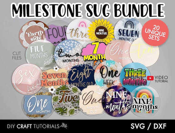 Baby Milestone SVG Acrylic Milestone Disc Svg SVG Bundle - Etsy Australia