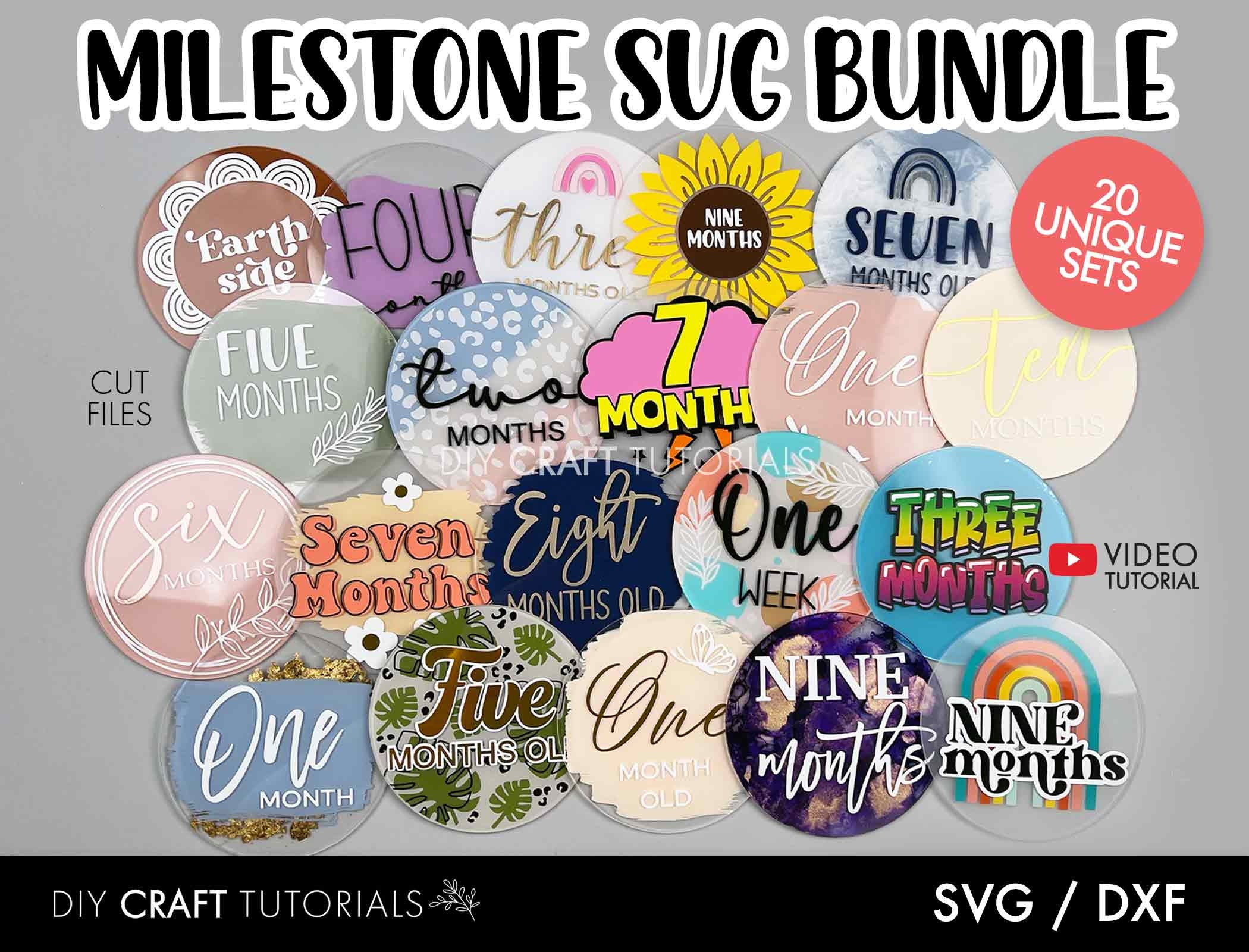 Baby Milestone SVG Acrylic Milestone Disc Svg SVG Bundle - Etsy Australia