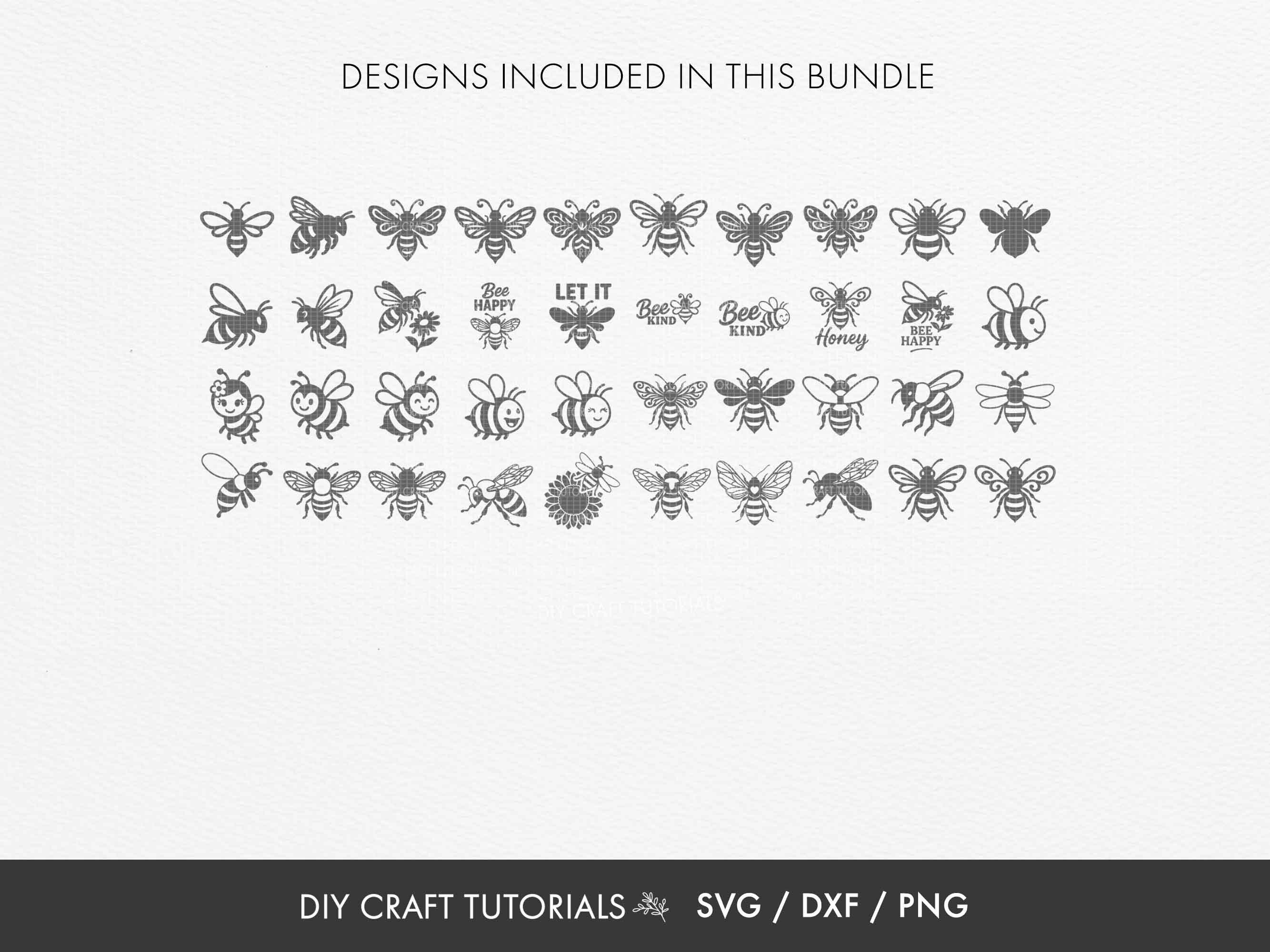 Bee SVG Bundle | 40 Bee Cut Files for Cricut & Glowforge | Bee Kind ...