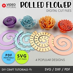 Rolled Flower SVG Bundle: 3D Paper Rose Templates - Etsy