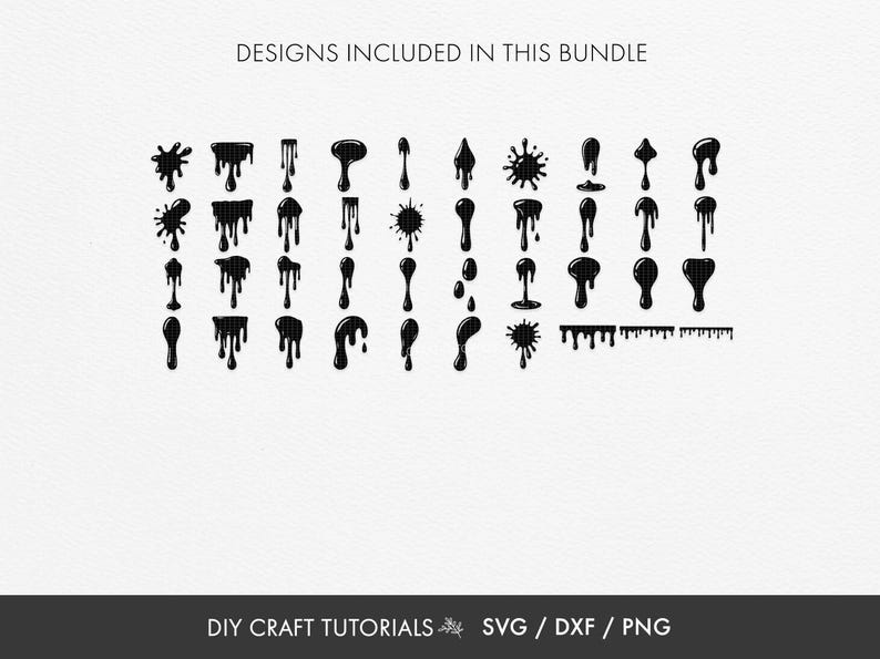 Drip SVG Bundle | 40 Paint Drip SVG Files | Cake Drip | Honey Drip Svg ...