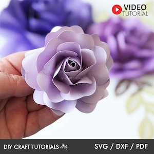 Set of 3 Paper Rose Templates, Paper Flower Svg, 3D Paper Flowers Svg ...